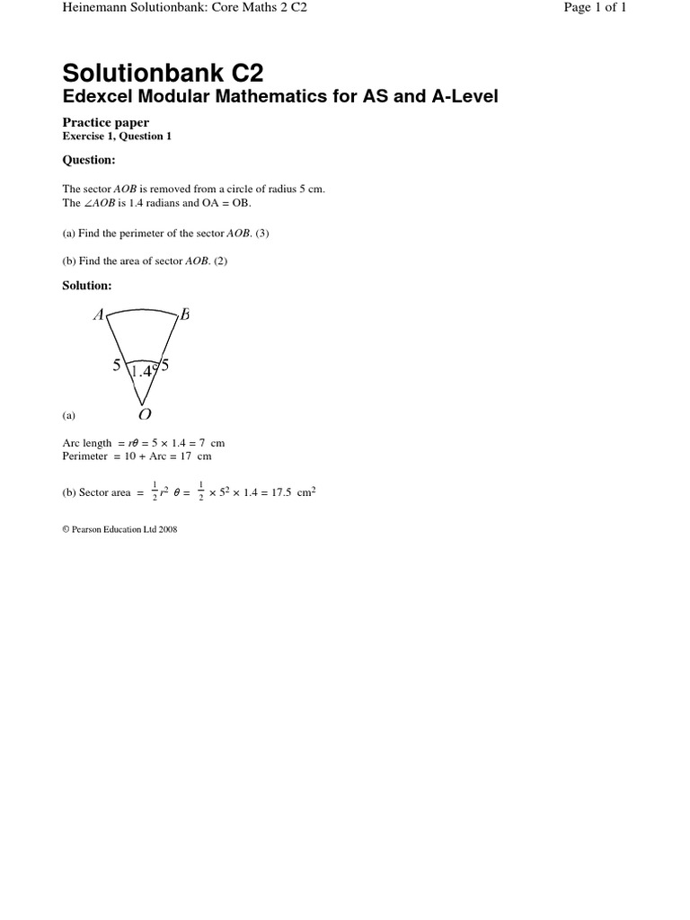 Solutionbank C2: Edexcel Modular Mathematics For AS and A-Level | PDF | Teaching Mathematics ...
