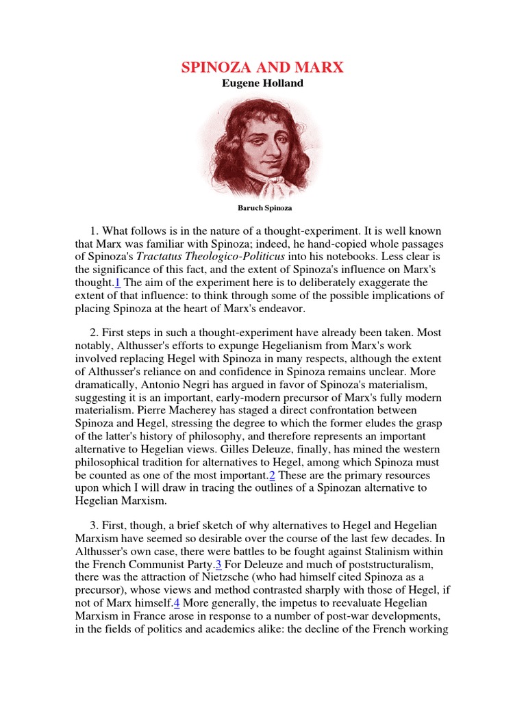 HOLLAND - Spinoza e Marx | PDF | Georg Wilhelm Friedrich Hegel | Baruch ...