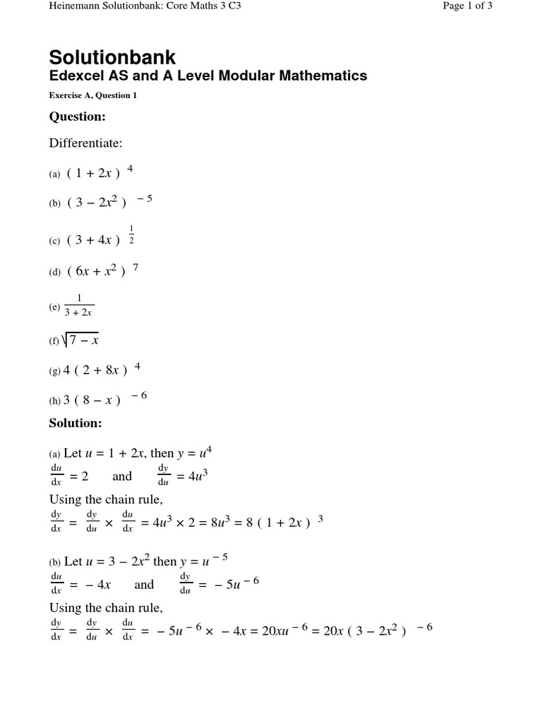 Solutionbank: Edexcel AS and A Level Modular Mathematics | PDF | Tangent | Equations