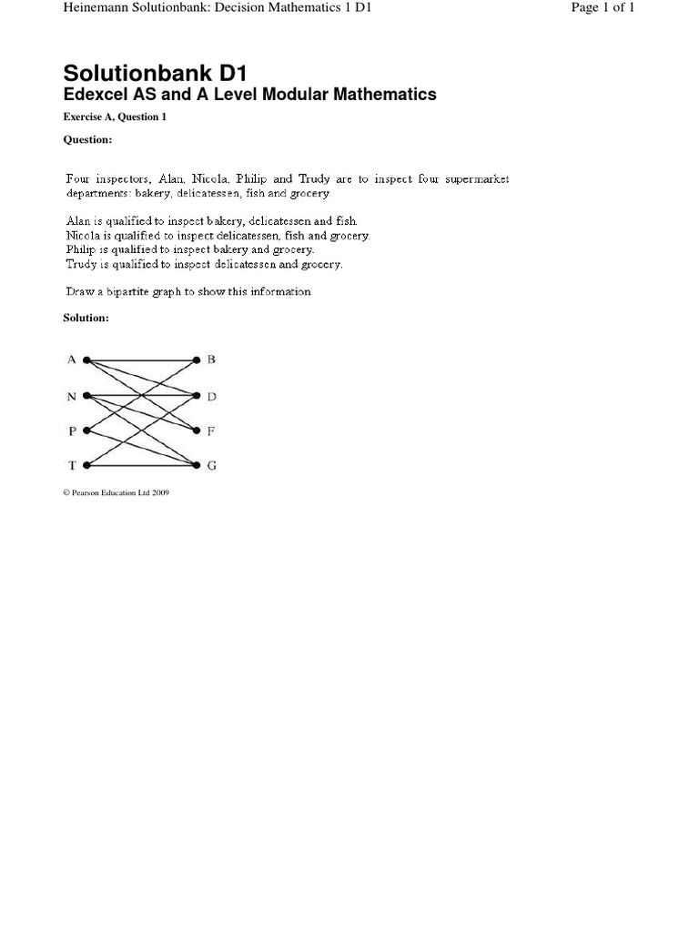 Solutionbank D1: Edexcel AS and A Level Modular Mathematics | PDF | Student Assessment And ...