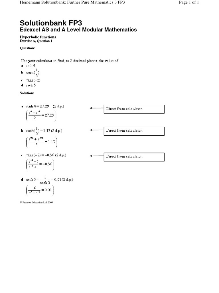 Solutionbank FP3: Edexcel AS and A Level Modular Mathematics | PDF | Formalism (Deductive ...