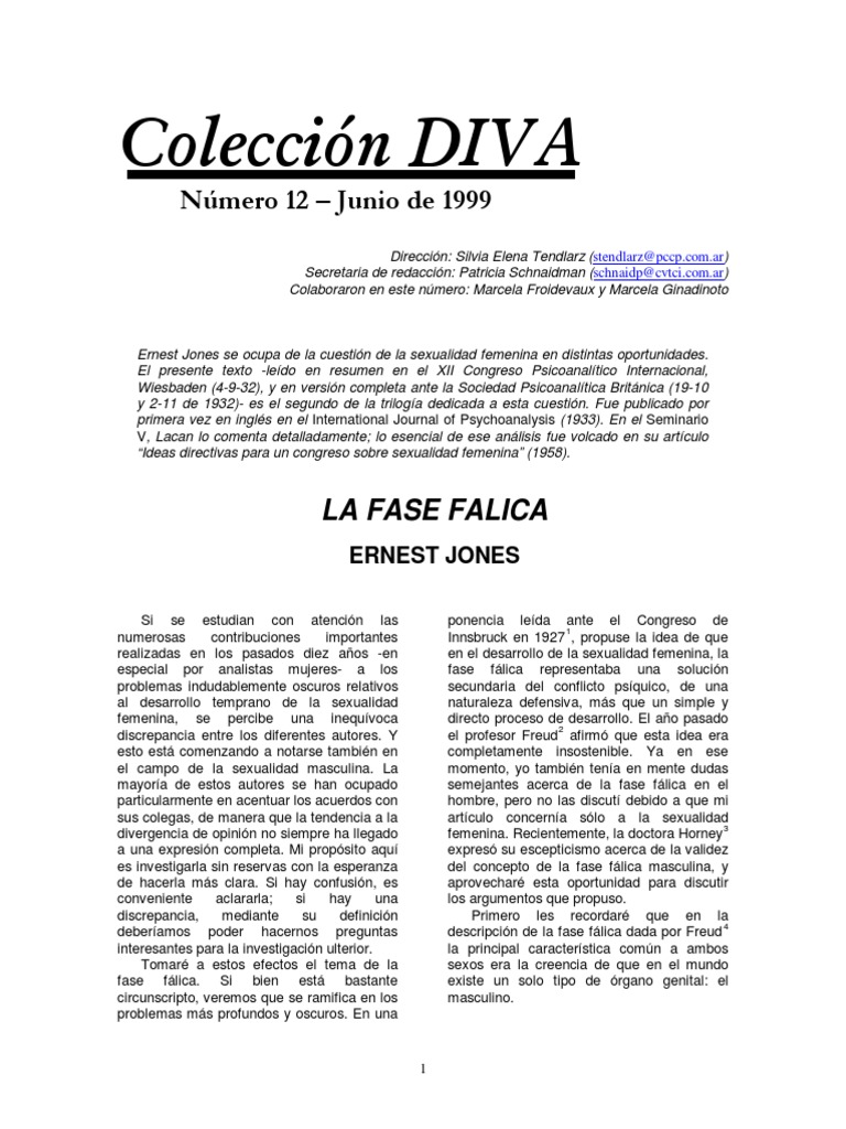 12 jones - la fase fálica.pdf | Complejo de Edipo | Castración