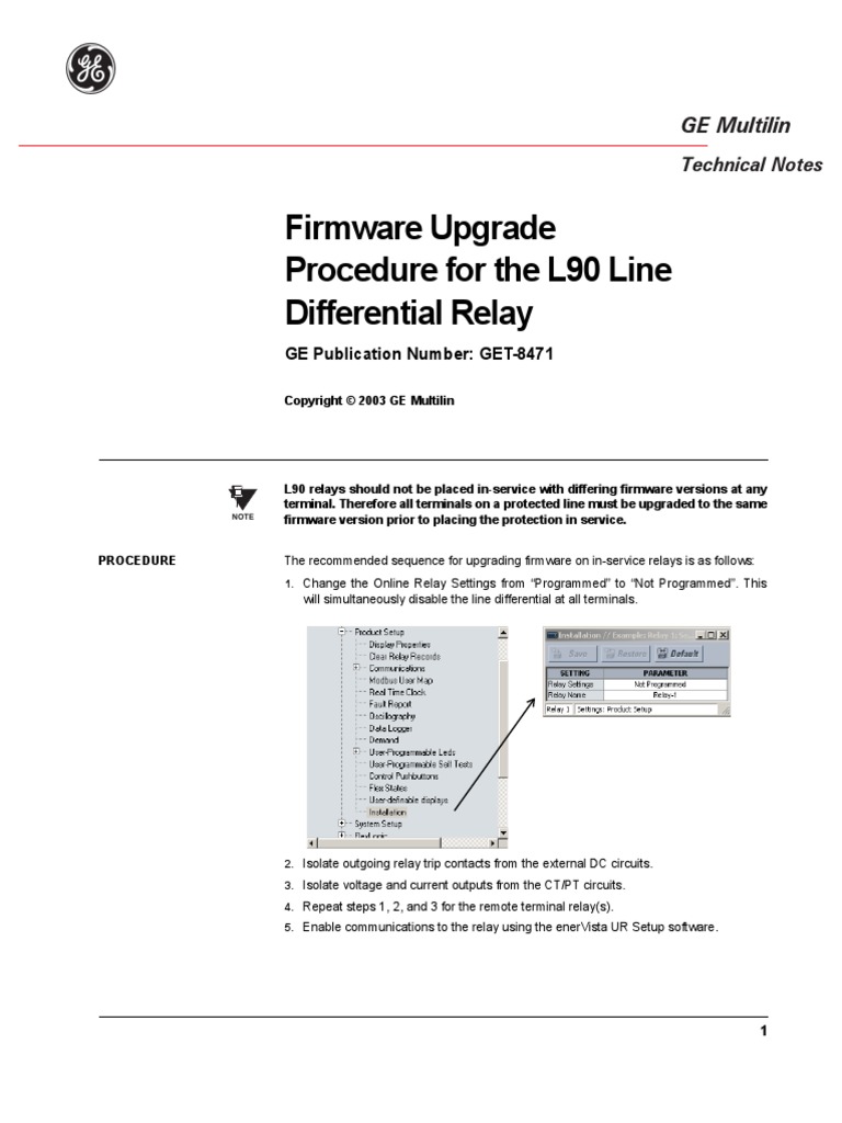 Firmware Upgrade Procedure For The L90 Line Differential Relay | PDF ...