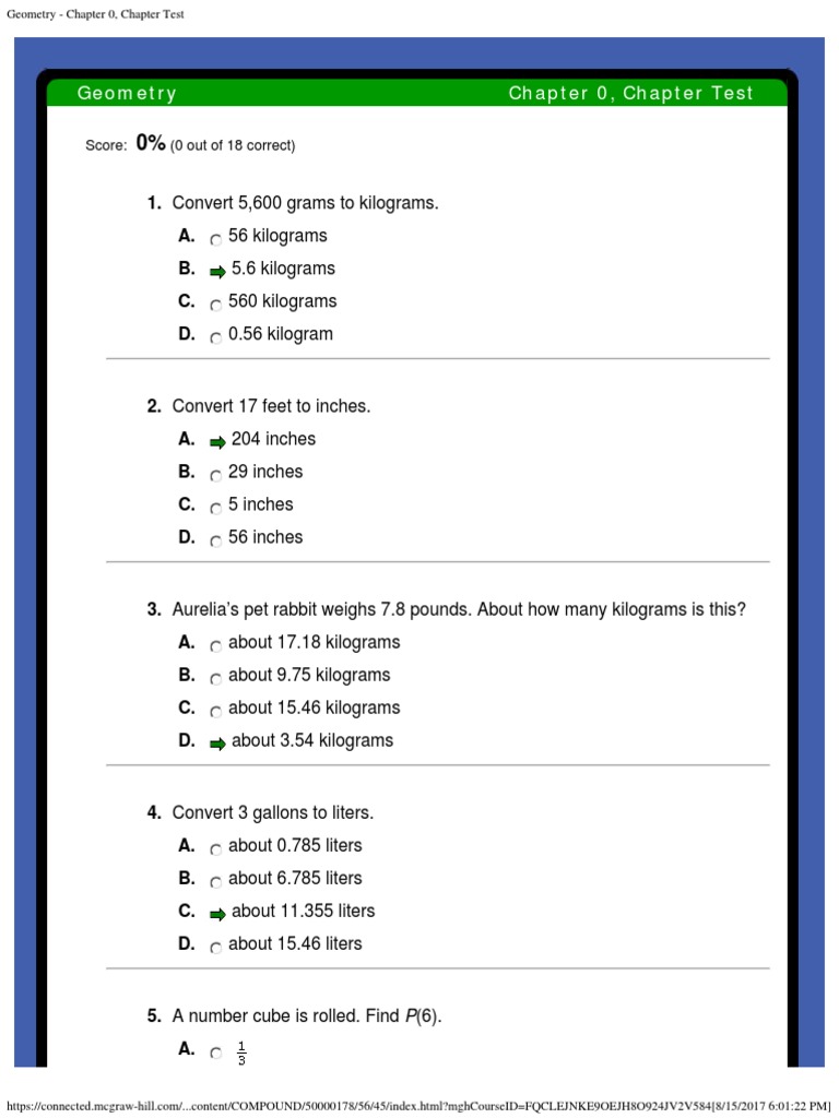 Geometry - Chapter 0, Chapter Test A | PDF | Fraction (Mathematics ...
