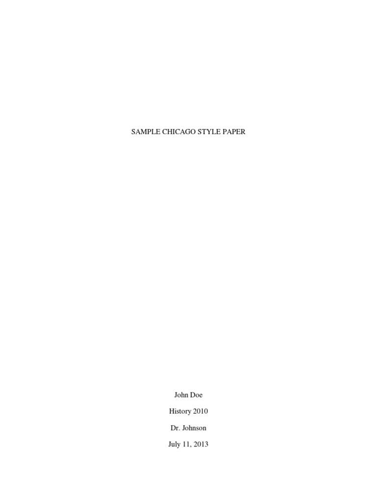 Chicago Style Example Paper Footnotes PDF | PDF | Citation | Note ...