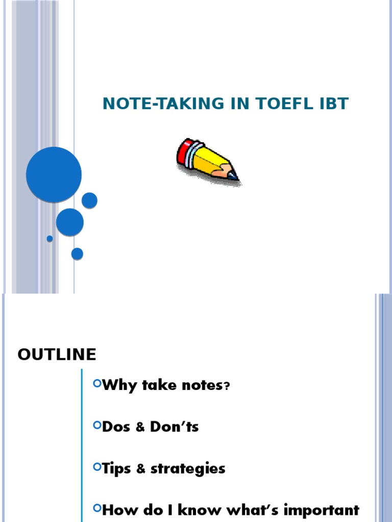 Note-Taking in Toefl Ibt | PDF | Human Communication | Communication