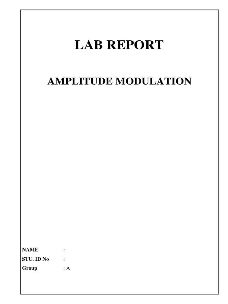 Lab Report: Amplitude Modulation | PDF | Modulation | Amplitude