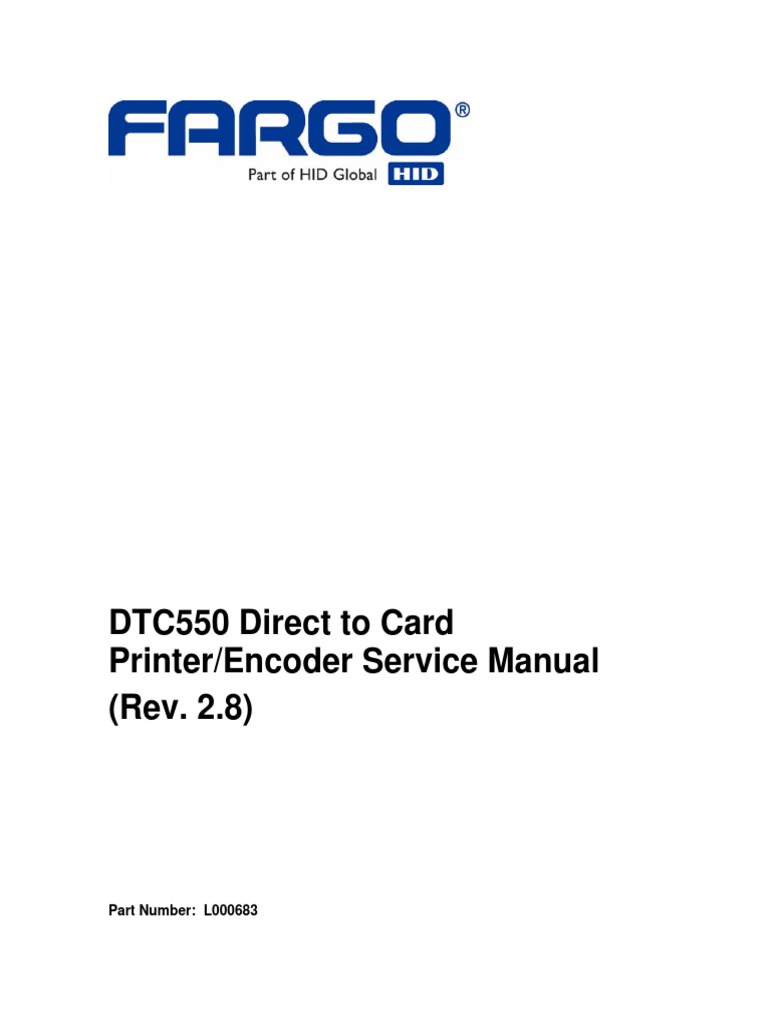 DTC550 Direct To Card Printer/Encoder Service Manual (Rev. 2.8) | PDF ...