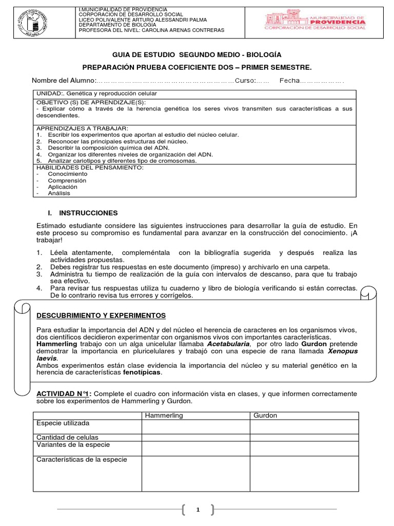 Biologia Coe2 2°medio | PDF | Cromosoma | Cariotipo