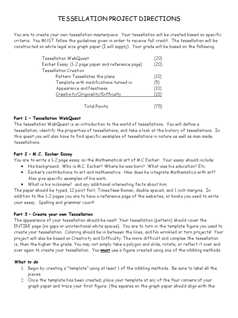 Tessellation Project Guidelines | PDF | Shape | Rectangle