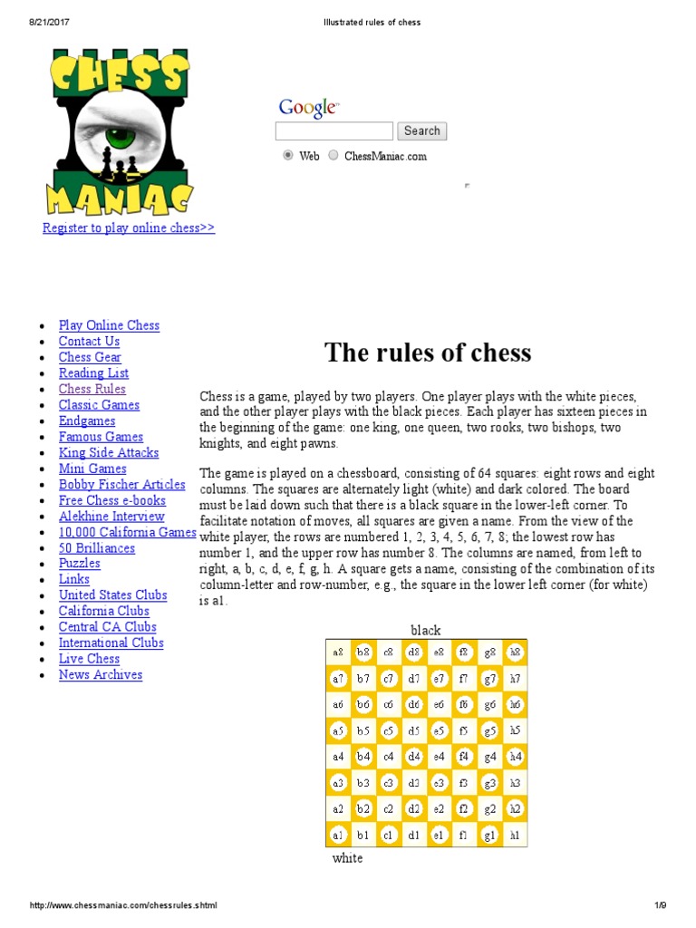 Illustrated Rules of Chess | PDF | Chess | Game Theory