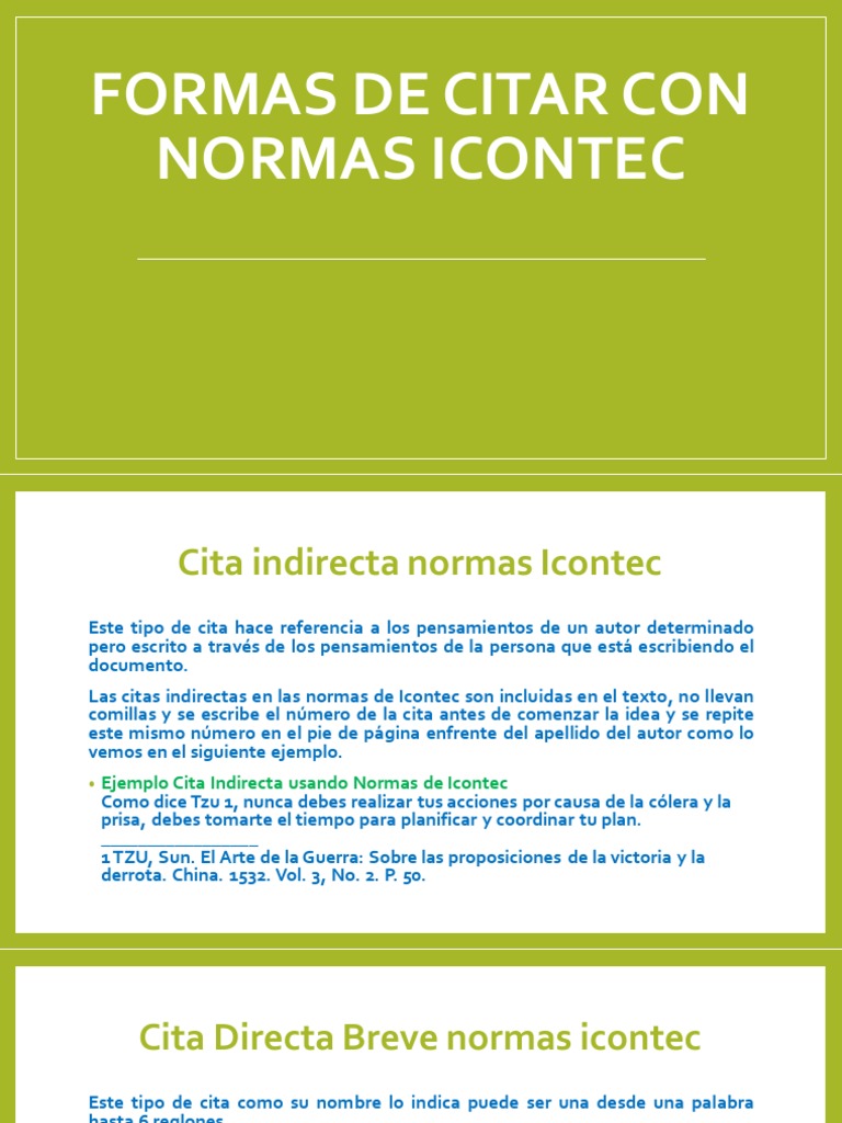 Formas Citar i y Referenciar Icontec | Bibliografía | Comillas