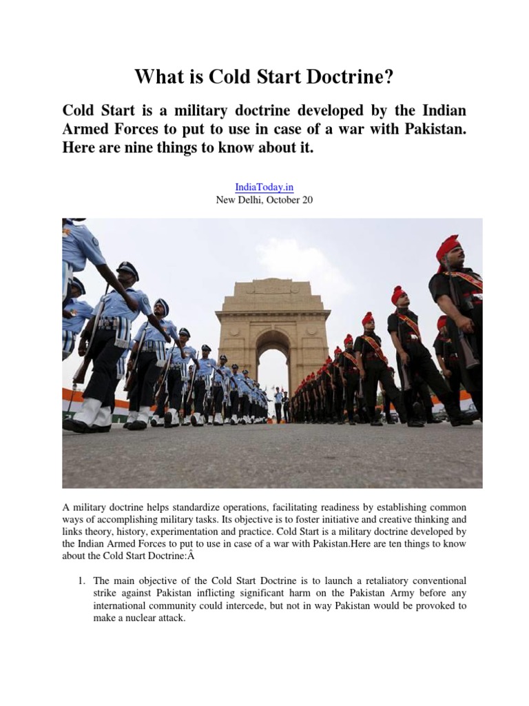 Cold Start Doctrine | PDF | International Security | International ...