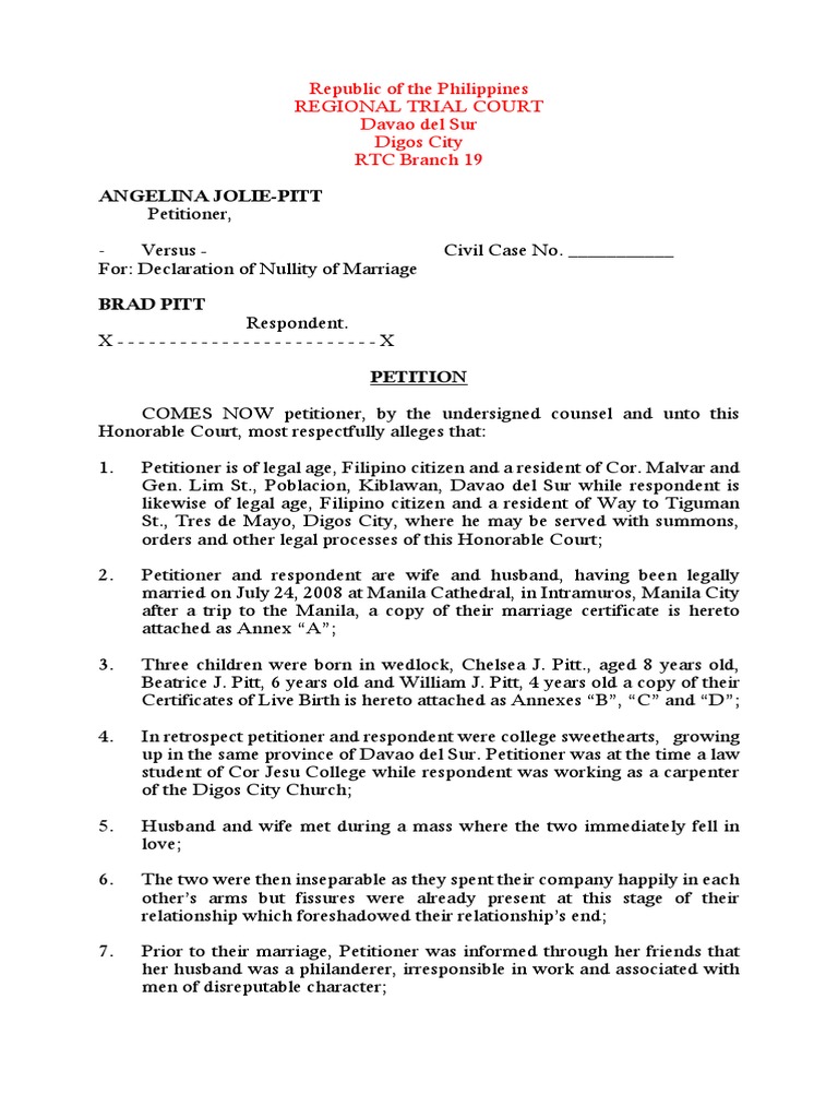 Declaration of Nullity of Marriage | Personality Disorder | Marriage