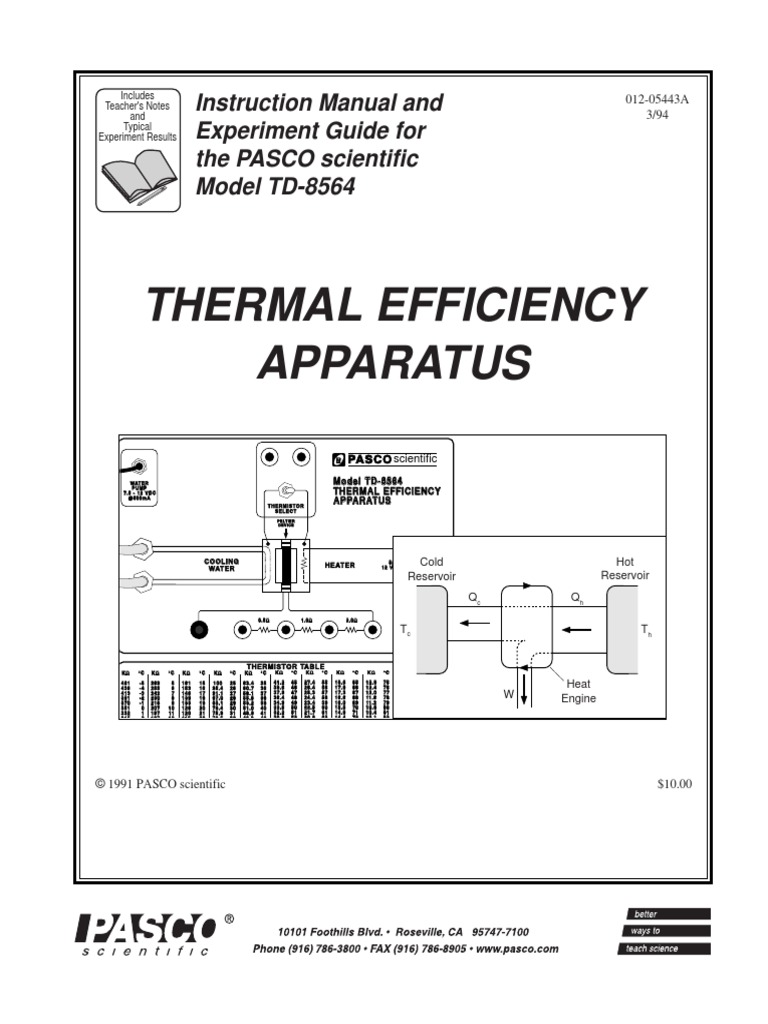 Manual Thermal Efficiency Apparatus PDF | PDF | Heat | Heat Pump