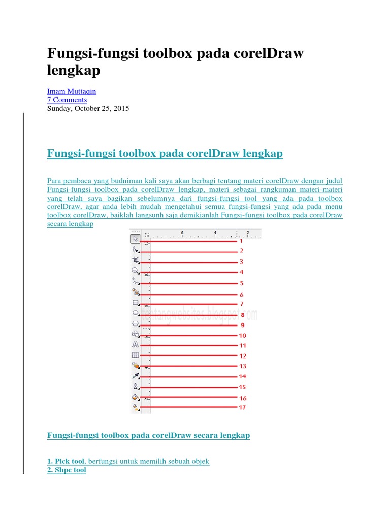 Fungsi Tools Corel Draw | PDF