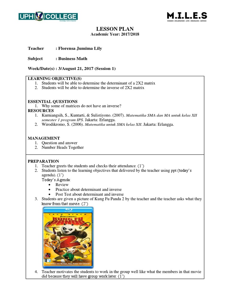 LP SB123 Week 3 Session 1 (Inv&Det) | PDF | Linear Algebra | Matrix Theory