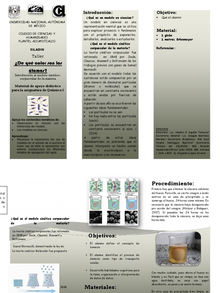 Modelo Corpuscular de La Materia Tríptico | PDF | Importar | Huevo como ...
