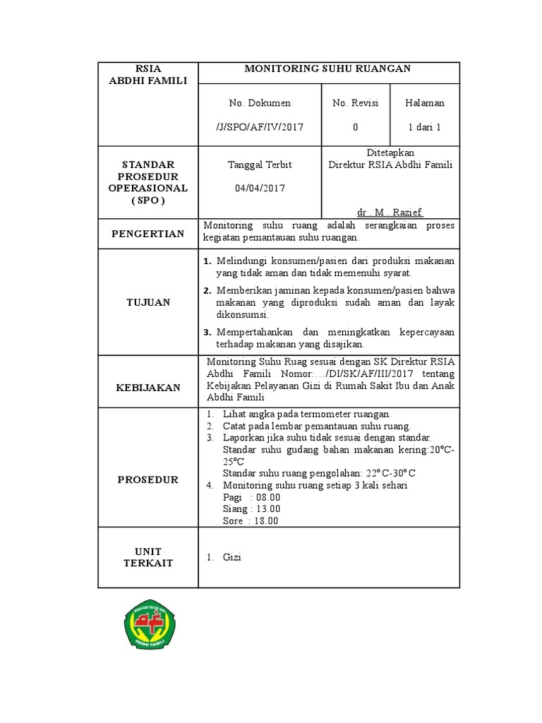 Spo Monitoring Suhu Ruangan | PDF