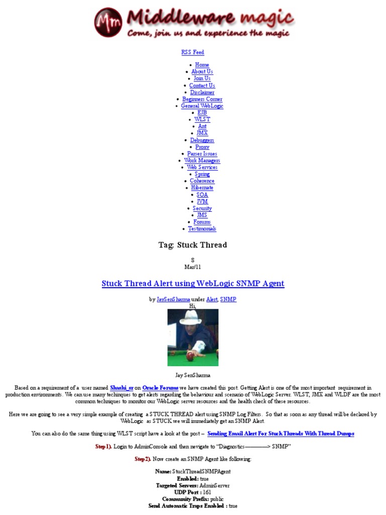 Stuck Thread 253 Middleware Magic PDF | PDF | Email | Enterprise Java Beans