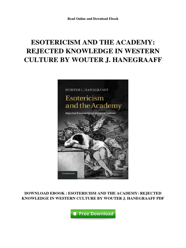 Esotericism and The Academy Rejected Knowledge in Western Culture by ...