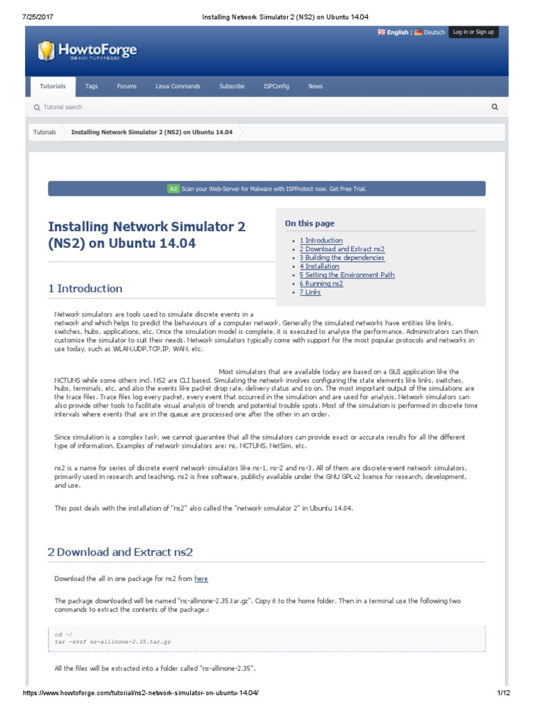 Installing Network Simulator 2 (NS2) On Ubuntu 14 | PDF | Simulation ...