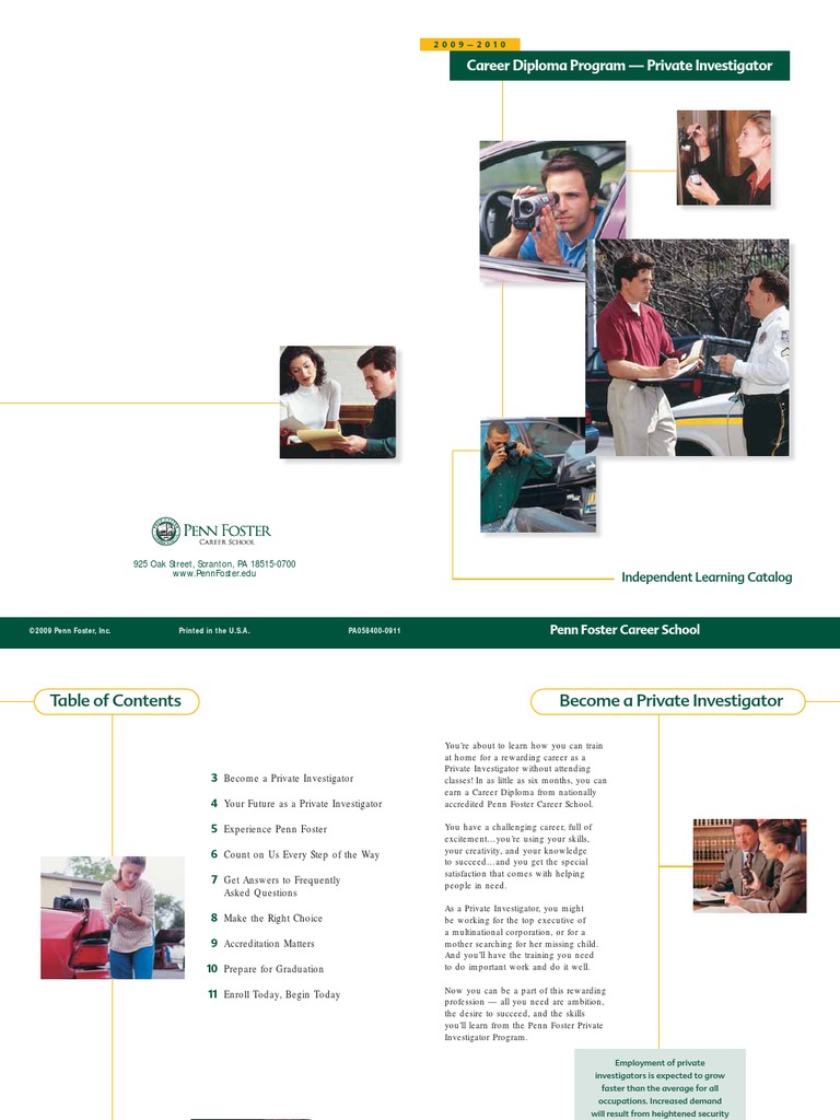 Penn Foster Career School | PDF | Private Investigator | Internet