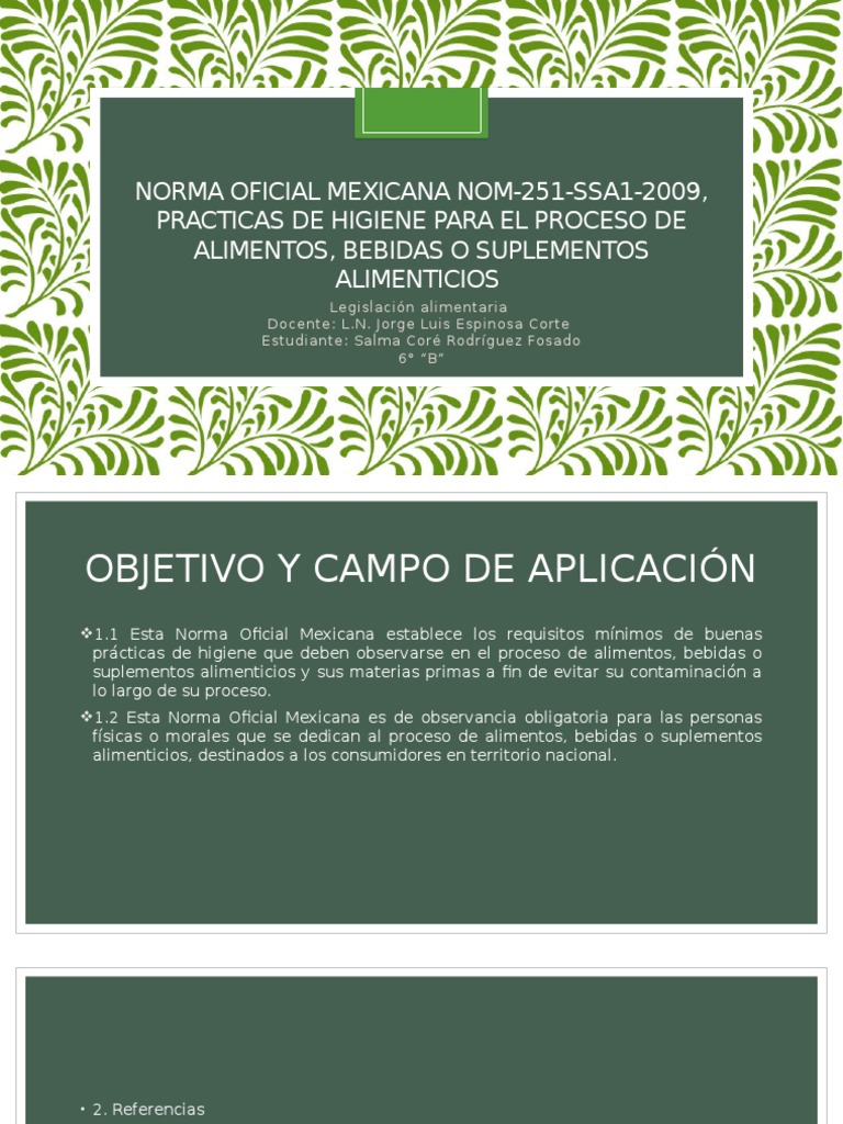 Norma Oficial Mexicana Nom-251-Ssa1-2009, Practicas de Higiene | PDF | Análisis de Riesgo y ...
