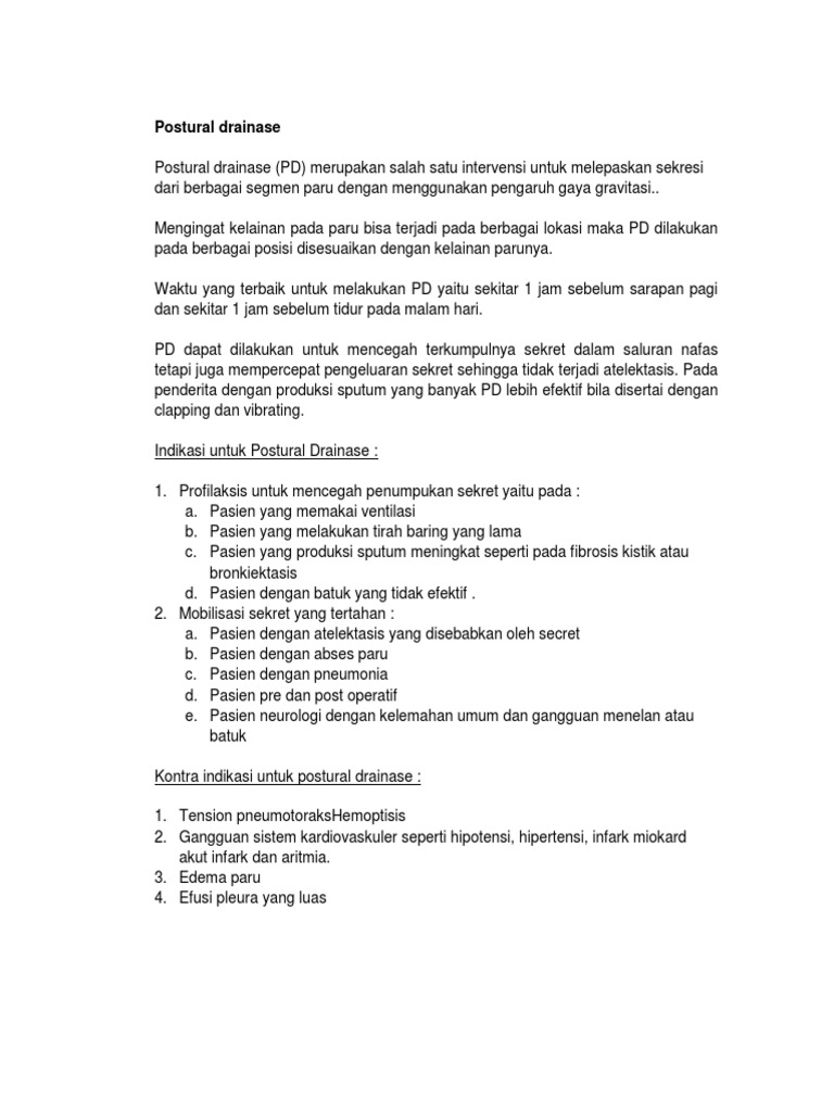 Postural Drainase Print | PDF