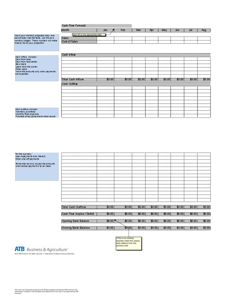 Blank Cash Flow Template Excel | PDF | Loans | Banks