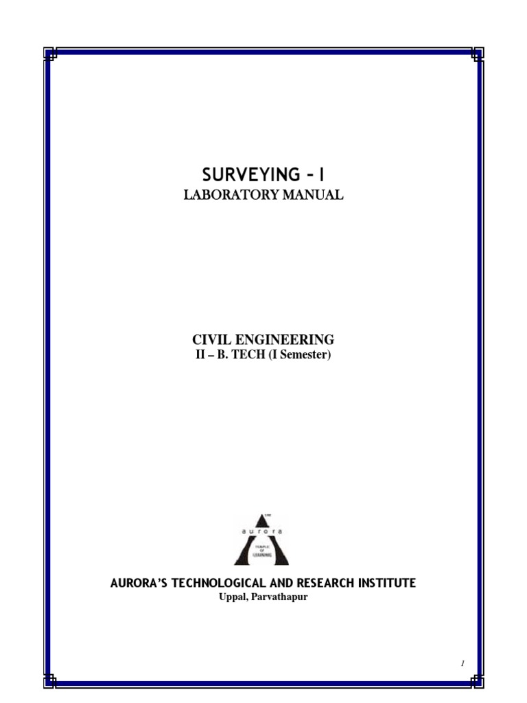 Survey-I Lab Manual Final | PDF | Surveying | Compass