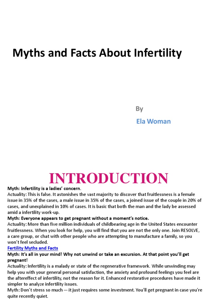 Myths And Facts About Infertility Pdf Infertility Gynaecology