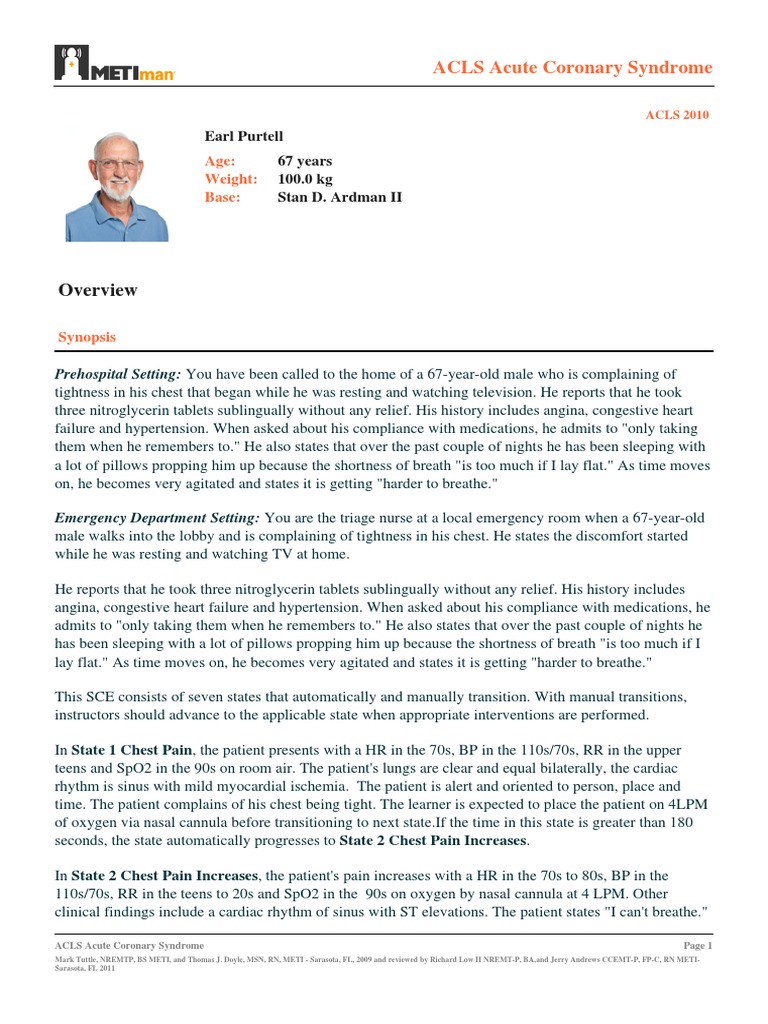 ACLS Acute Coronary Syndrome PDF | PDF | Angina Pectoris | Coronary ...