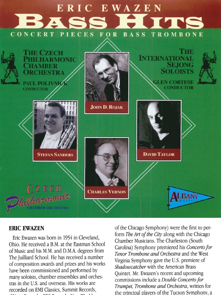 Booklet Eric Ewazen Bass Trombone Hits | PDF | Orchestras | Classical Music