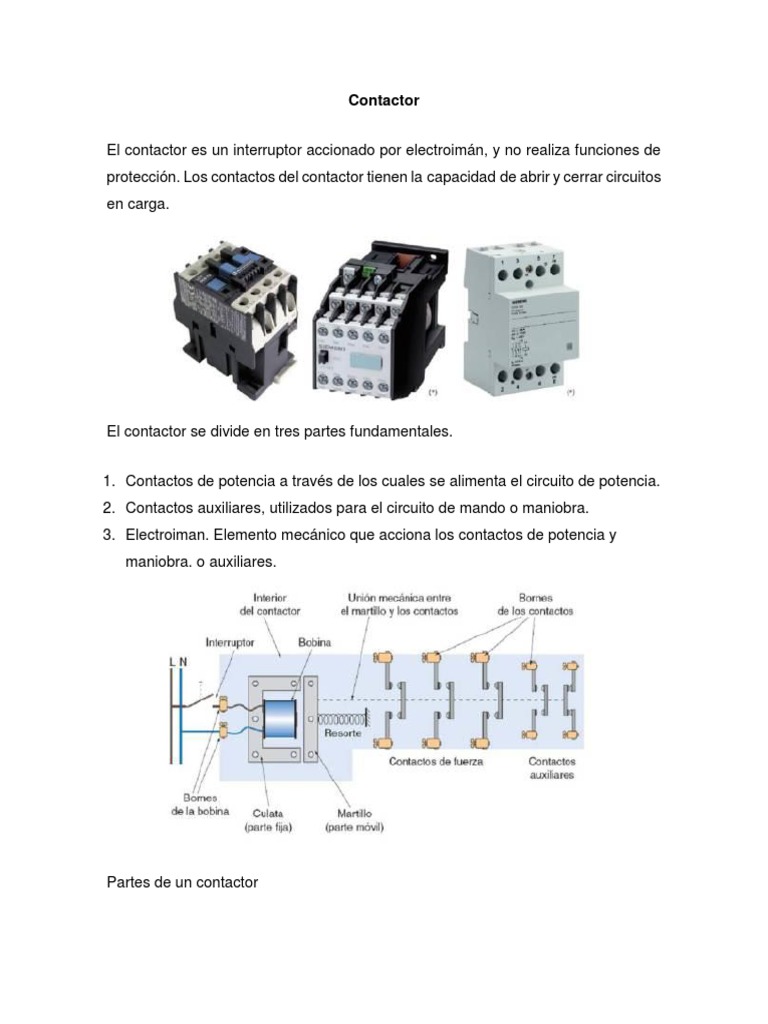 Contactor: Partes y Características | PDF | Informática
