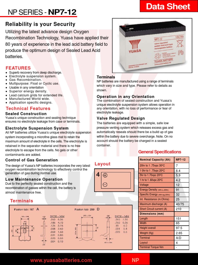 NP 7 12 DataSheet PDF | PDF | Energy Storage | Electromagnetism