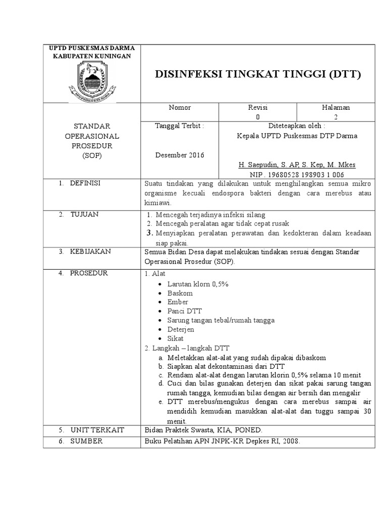 Sop DTT | PDF
