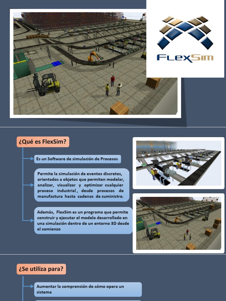 Introducción a FlexSim: Simulación Industrial | PDF | Simulación | Software