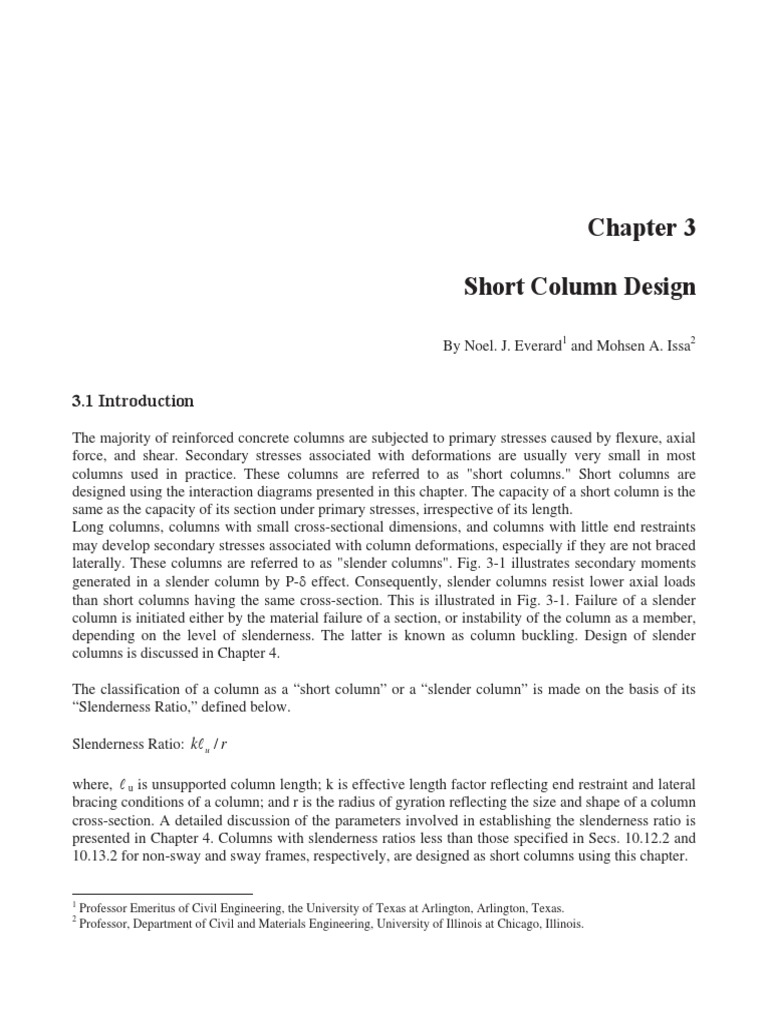 Short Col Design | PDF | Column | Bending
