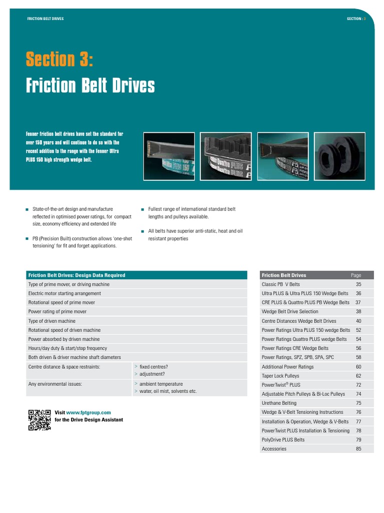 Fenner Friction Belts PDF | PDF