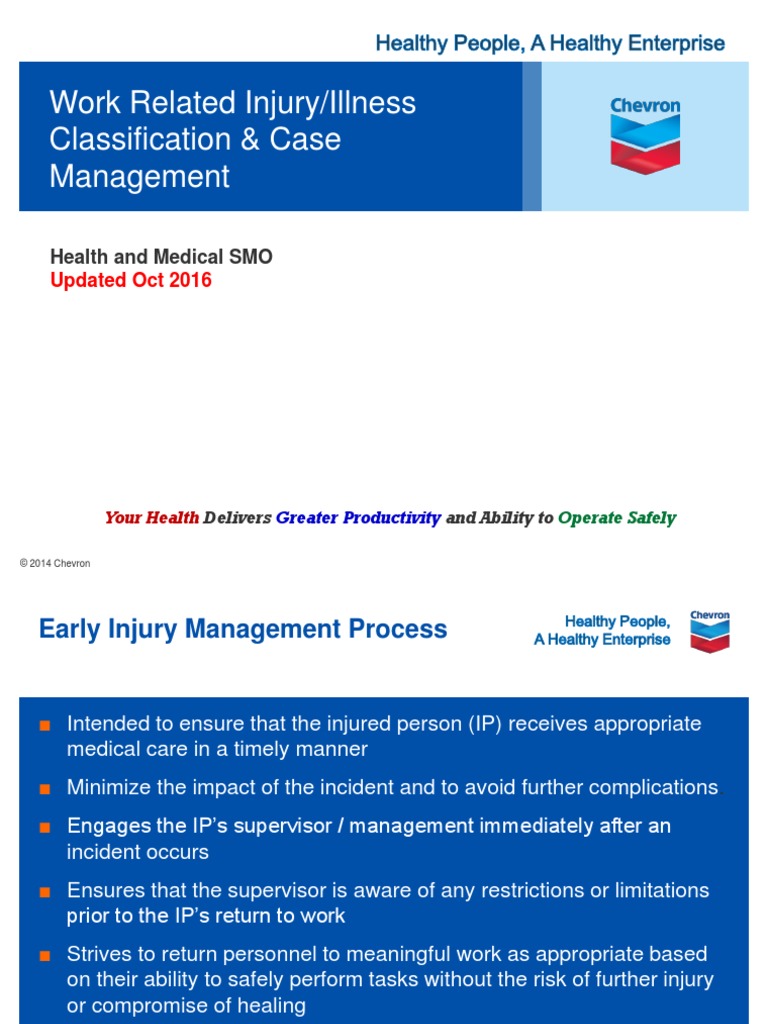 Work Related Injury/Illness Classification & Case Management | PDF ...