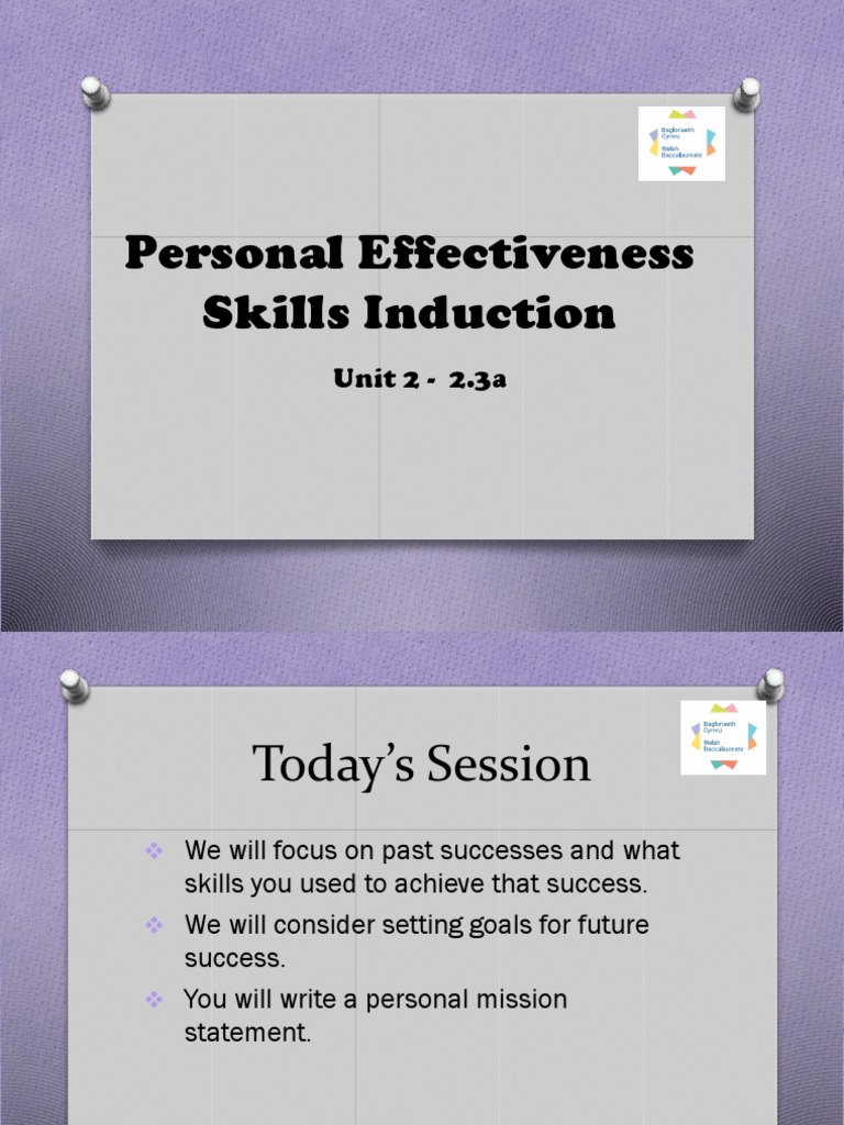 Personal Effectiveness Skills Workshop | PDF | Self-Improvement