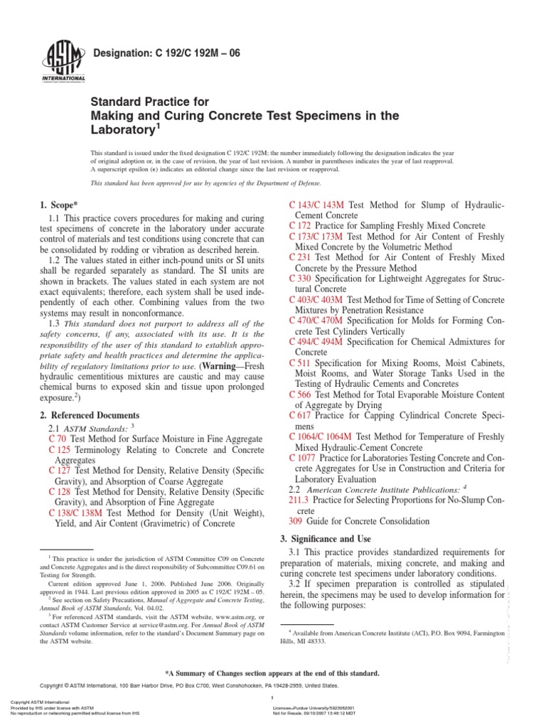 astm c-192.pdf | Construction Aggregate | Concrete