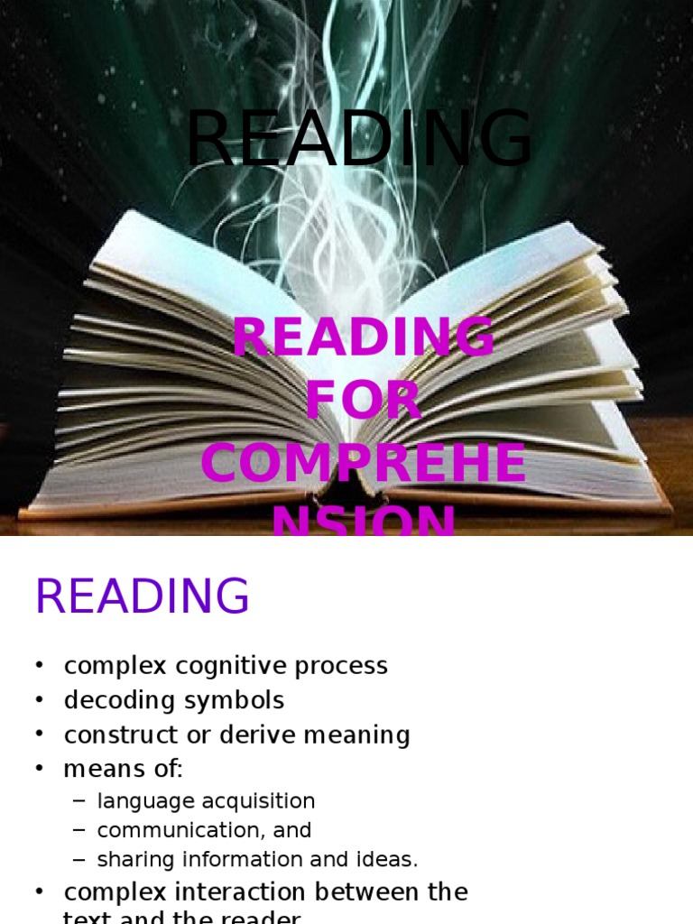 Reading: Reading FOR Comprehe Nsion | PDF | Reading (Process) | Reading ...