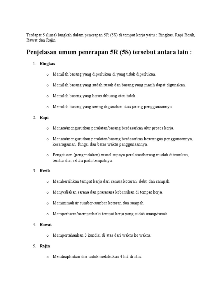 Penjelasan 5R | PDF