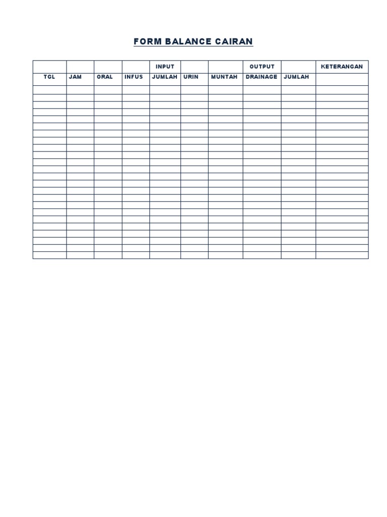 Form Balance Cairan | PDF
