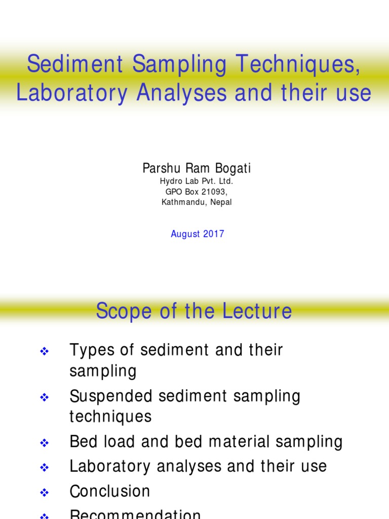 Sediment Sampling | PDF | Sediment | Particle Size Distribution