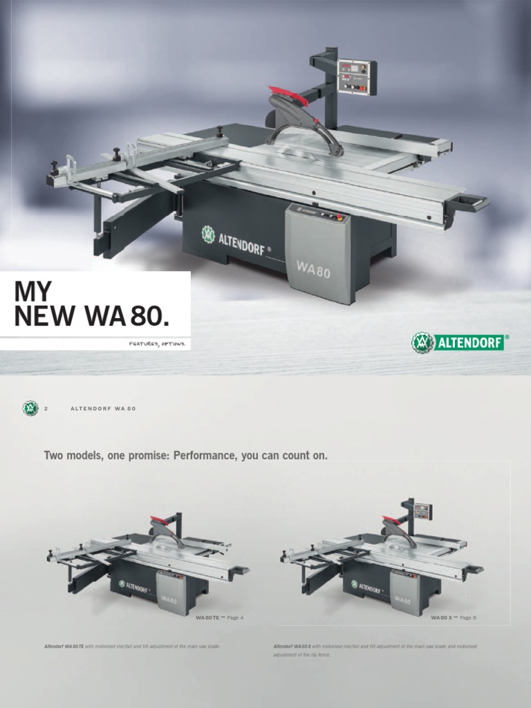 Altendorf WA 80 Brochure English | Manufactured Goods | Technology
