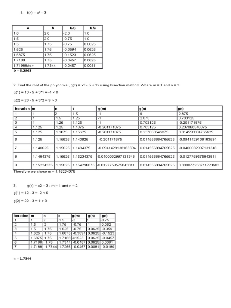 Bisection Method | PDF | Complex Analysis | Elementary Mathematics