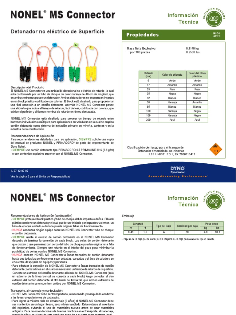 NONEL MSConnector | PDF | Material explosivo | Color
